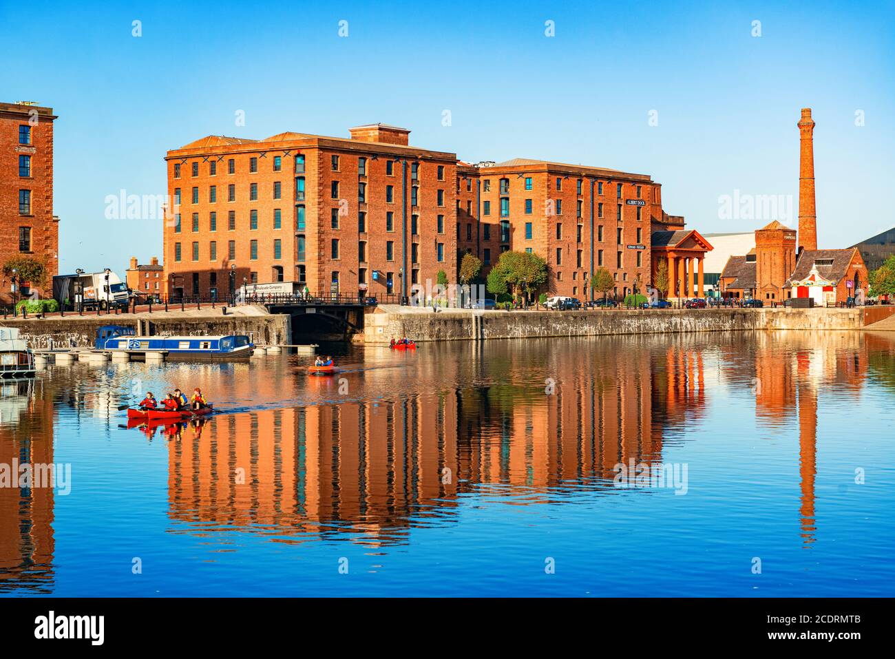 Royal Albert Dock with historical buildings in England, United Kingdom ...