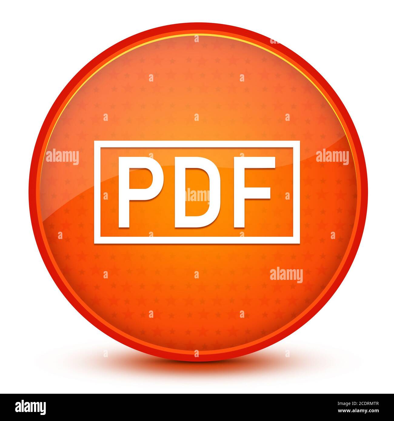 PDF icon isolated on glossy star orange round button abstract ...