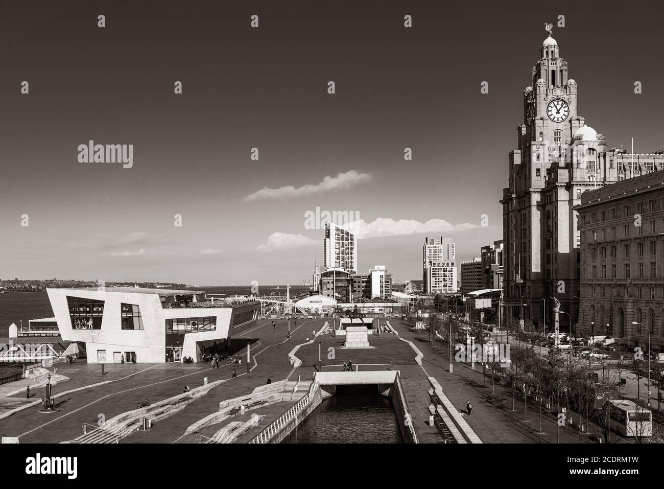 Liverpool historical architecture with cityscape in city center in ...