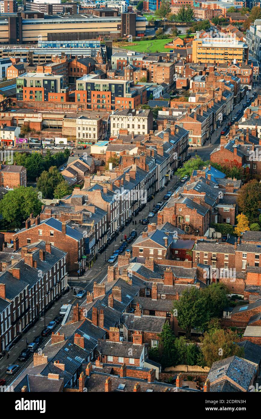Liverpool skyline rooftop view with buildings in England in United ...