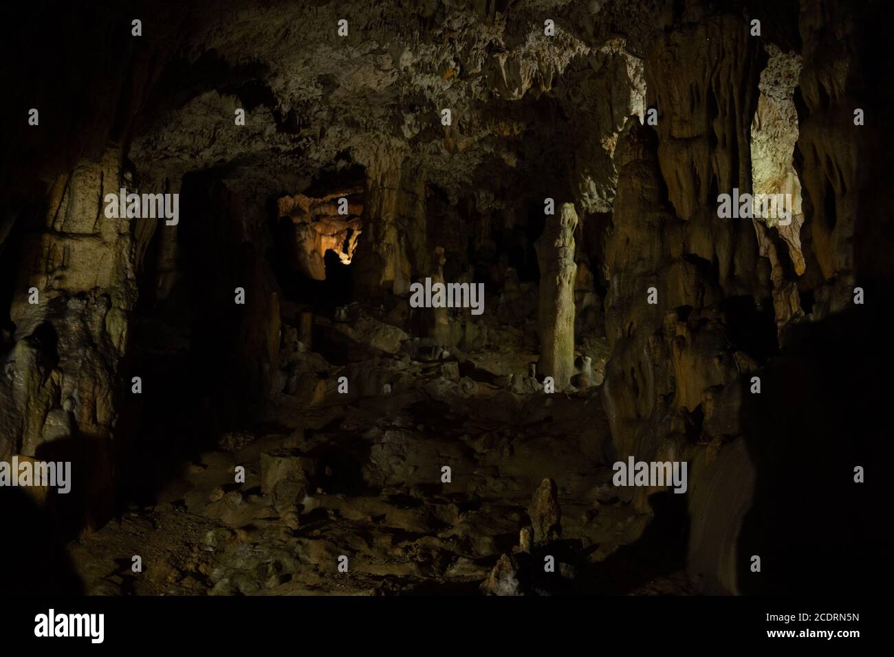 Fragile formations in a cave prepared for tourists on the island of Krk ...