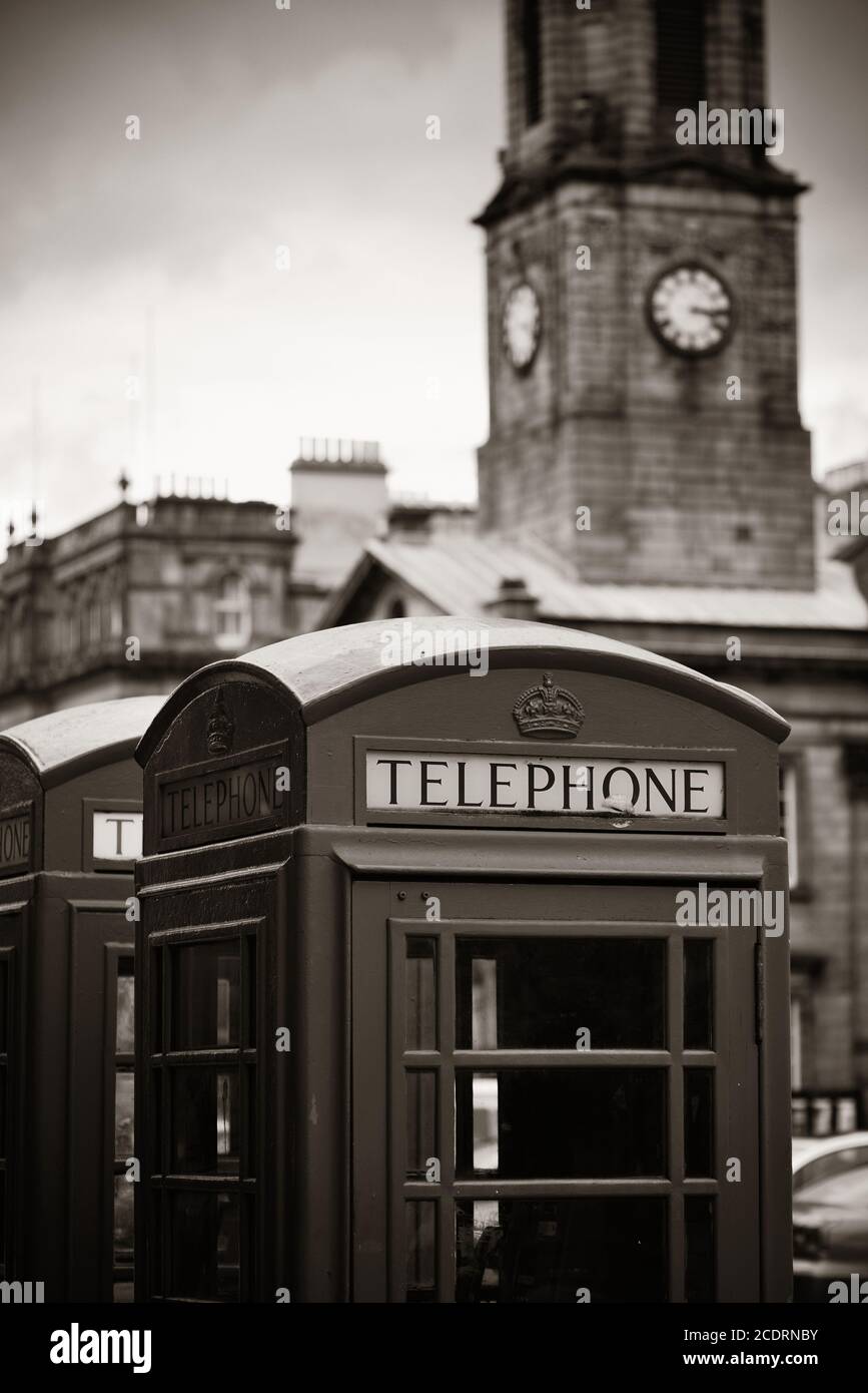 Edinburgh city street view with telephone box in United Kingdom Stock ...