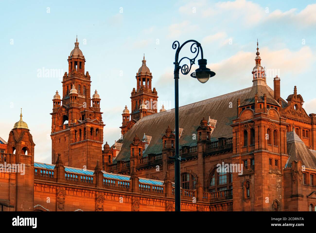Glasgow University campus view with historical architecture in Scotland ...