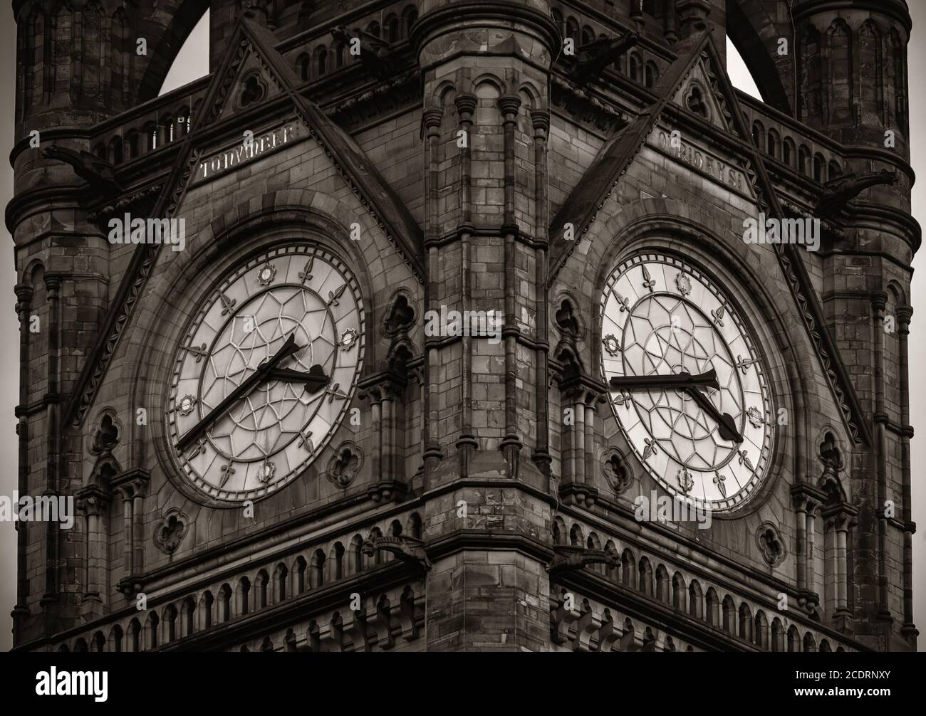 Manchester clock tower black and white hi-res stock photography and ...