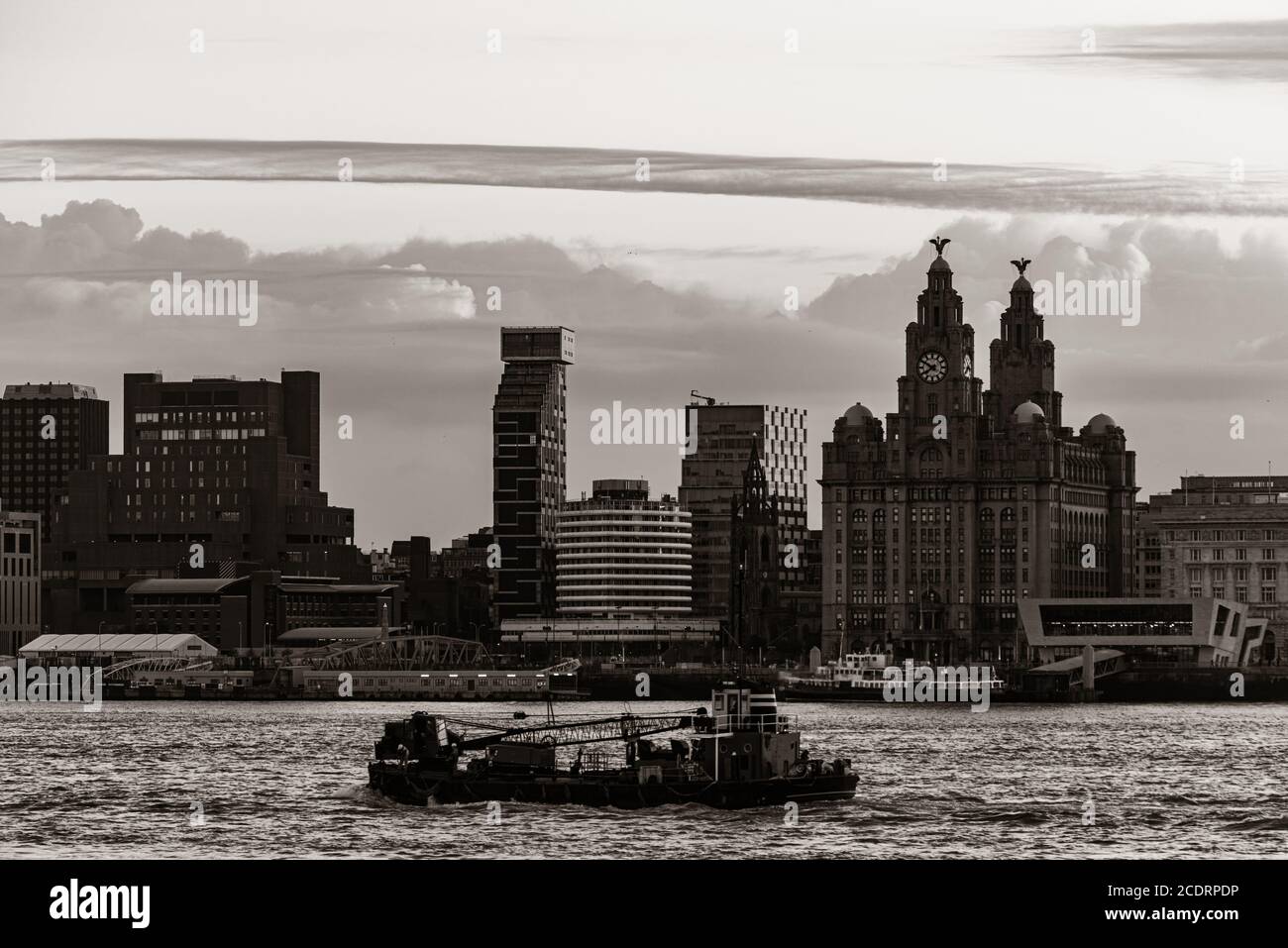 Liverpool skyline cityscape with buildings in England in United Kingdom ...