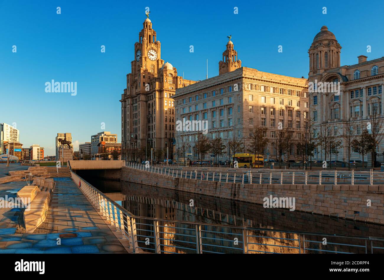 Liverpool historical architecture with cityscape in city center in ...