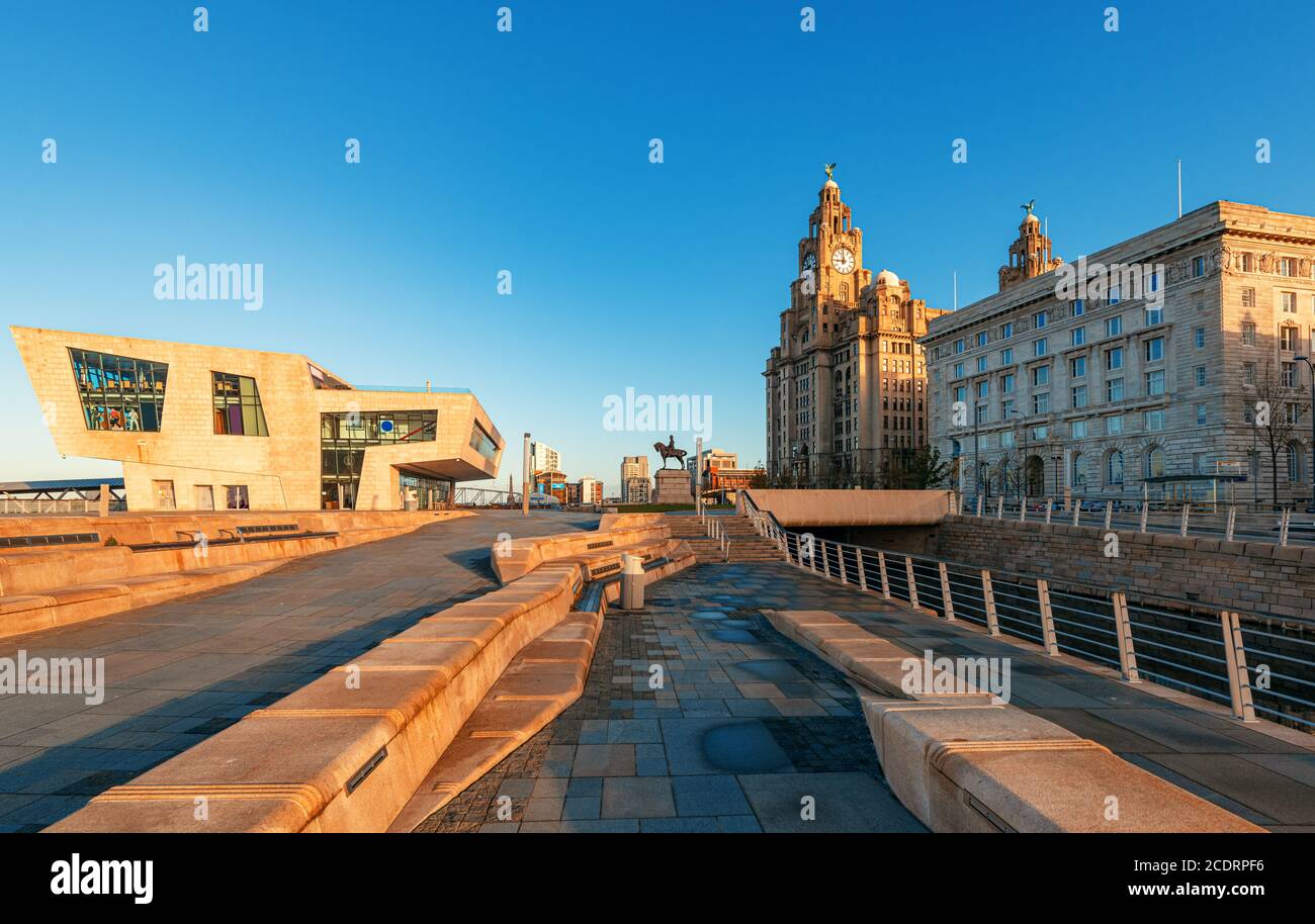 Liverpool historical architecture with cityscape in city center in ...