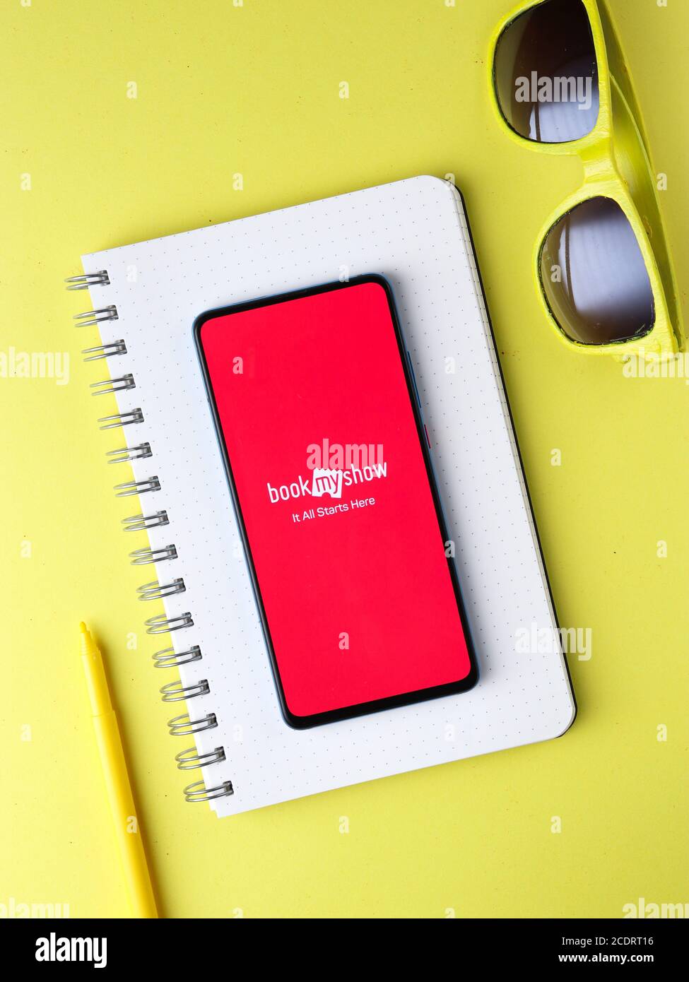 Assam, india - August 22, 2020 : Bookmyshow app logo on phone screen ...