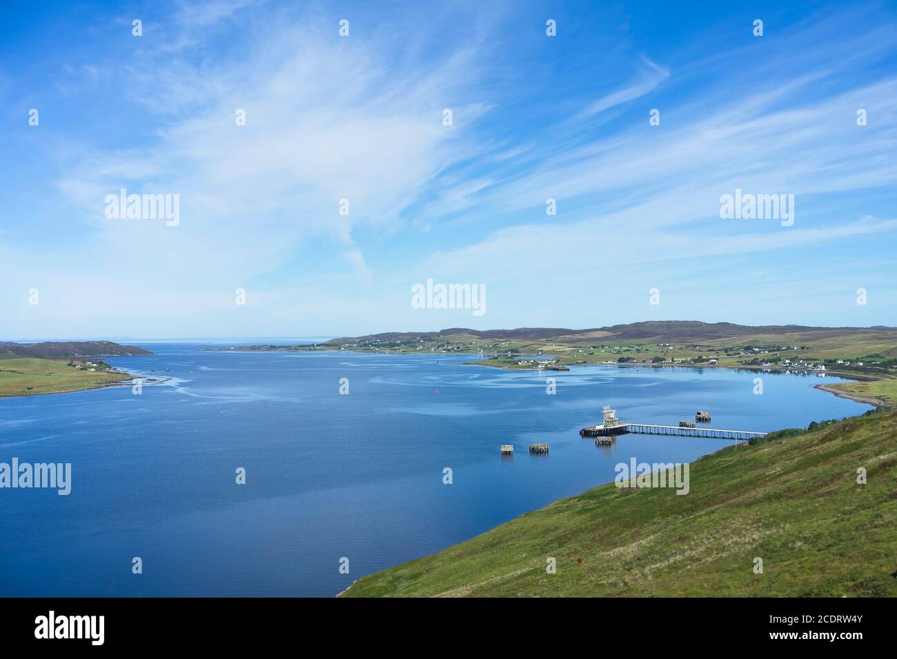 A view of Aultbea over Loch Ewe in the North West Highlands of Scotland ...