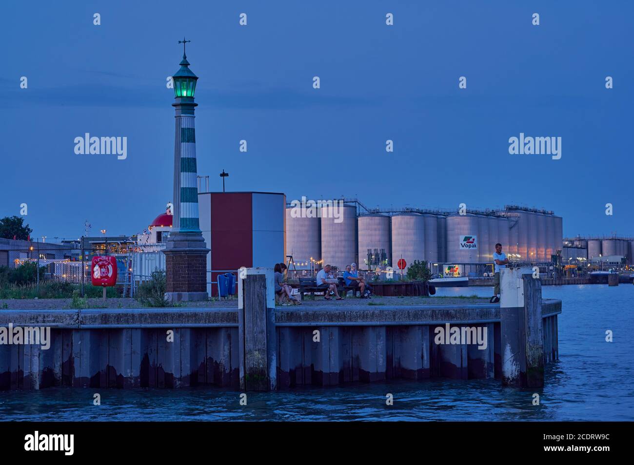 Vlaardingen, Netherlands - August 10, 2020: Lighthouse in the petroleum ...