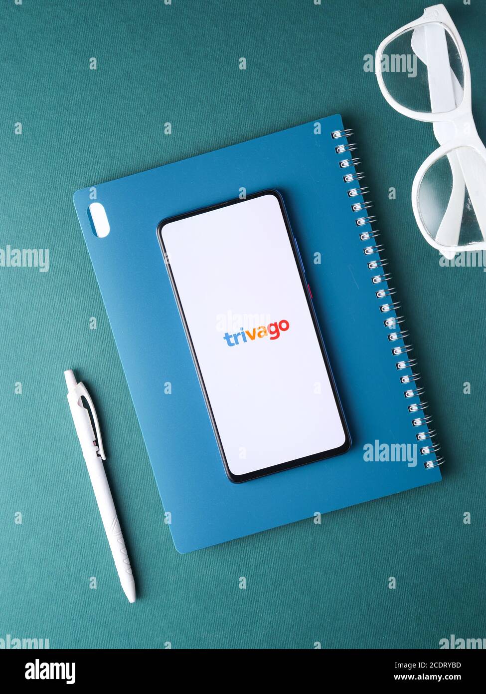 Assam, india - August 22, 2020 : Trivago logo on phone screen stock ...