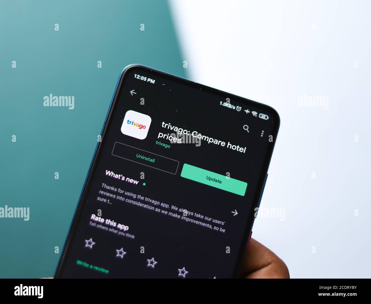Assam, india - August 22, 2020 : Trivago logo on phone screen stock ...