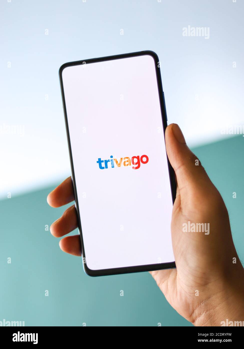 Assam, india - August 22, 2020 : Trivago logo on phone screen stock ...