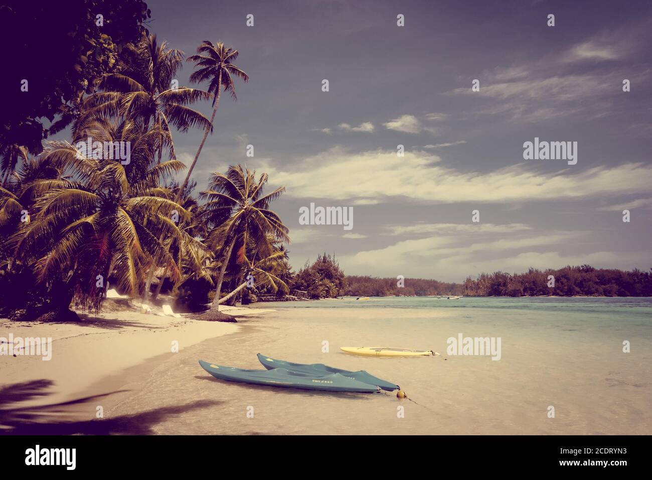 Paradise tropical beach and lagoon in Moorea Island Stock Photo - Alamy