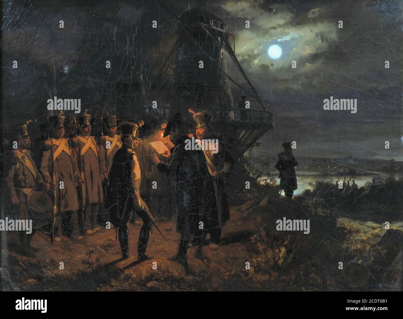 Bellange Hippolyte - French Soldiers in a Moonlit Landscape - French ...