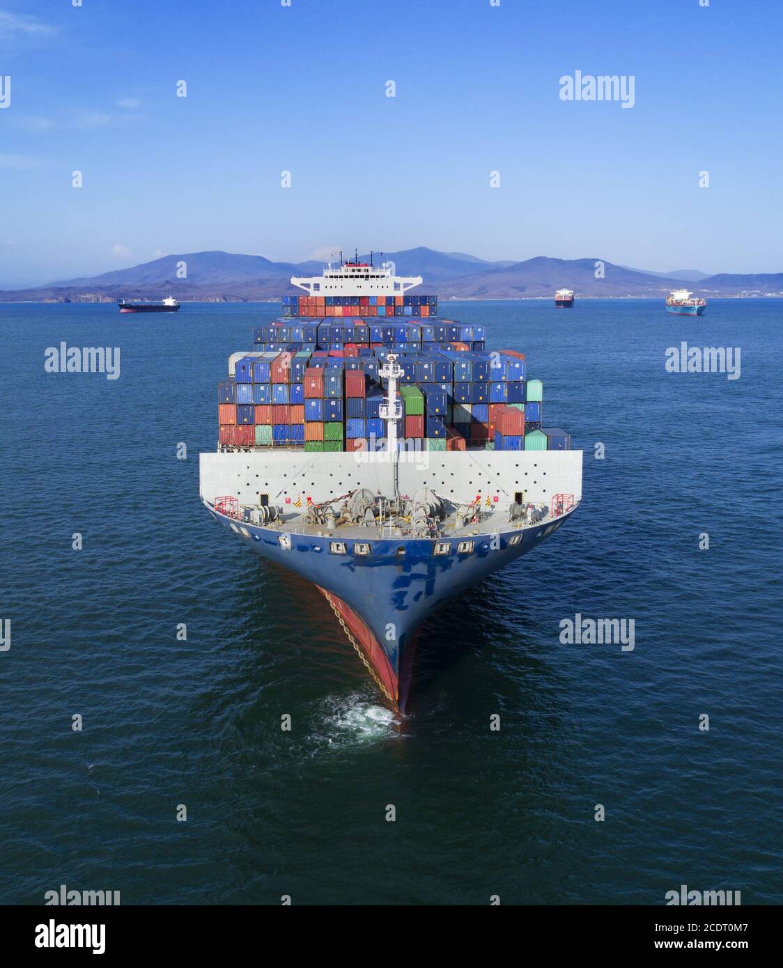 container-ship carrier is in the bay Stock Photo - Alamy