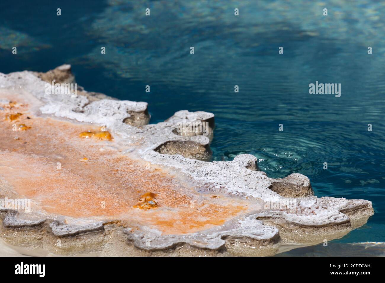 The bright blue thermal waters of Doublet Pool with its unique bacteria ...