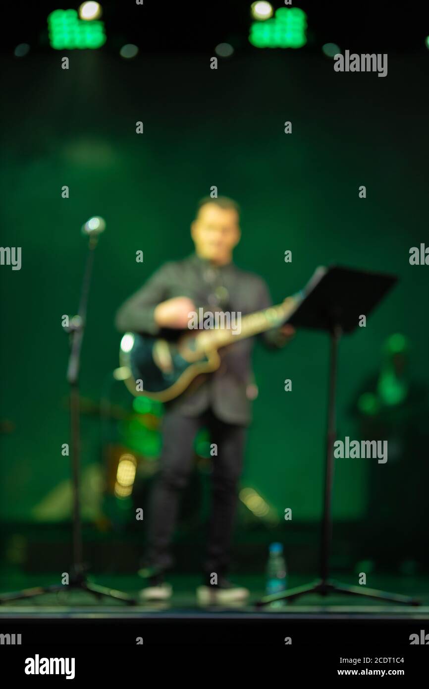Blur defocus texture, background for design. Singers and musicians ...