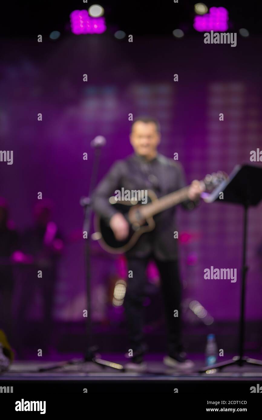 Blur defocus texture, background for design. Singers and musicians ...