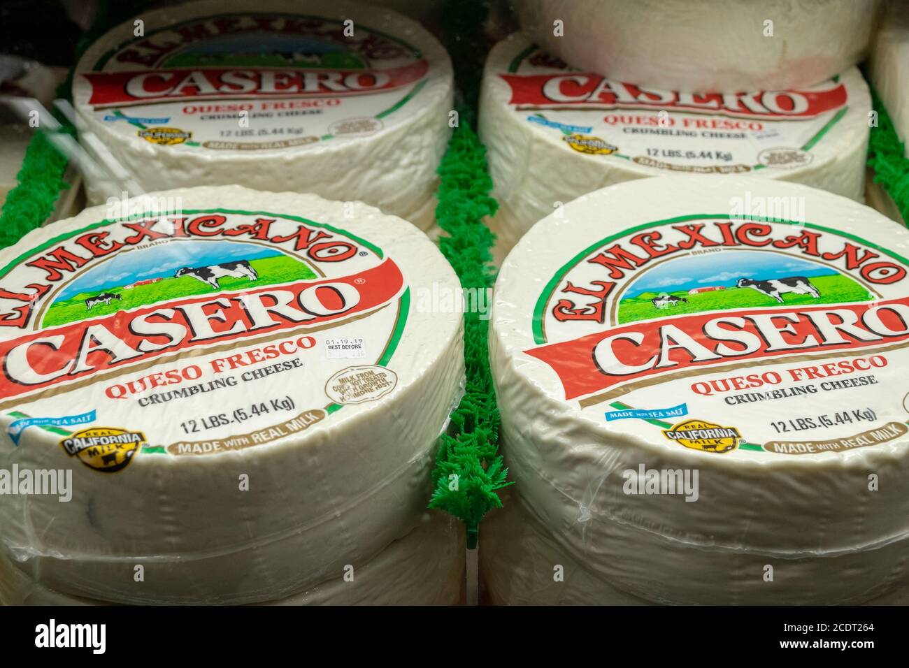 Mexican Casero fresh cheese on sale in a supermarket, Phoenix, Arizona ...