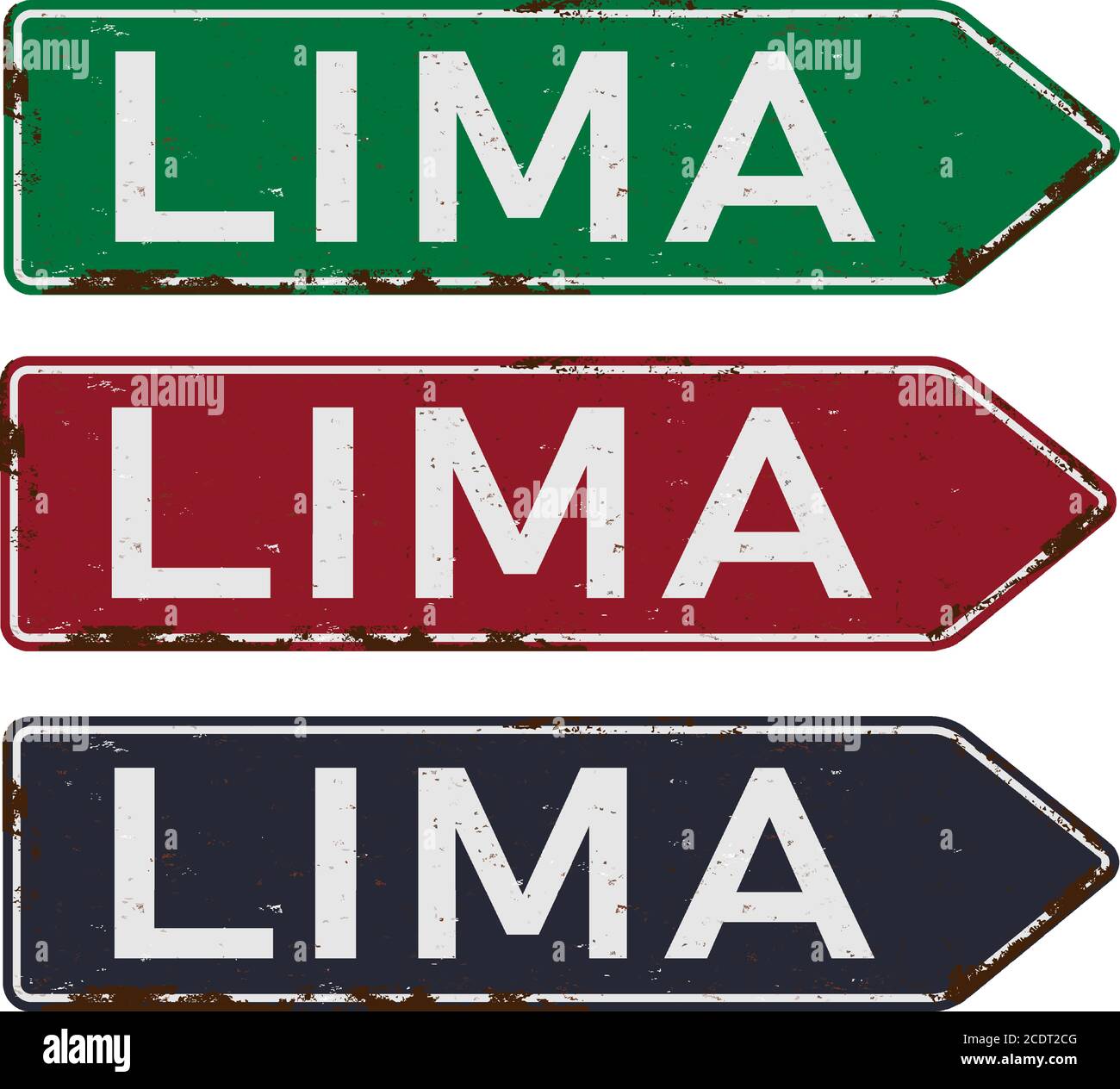 Lima road sign arrow isolated on white background Stock Vector Image ...