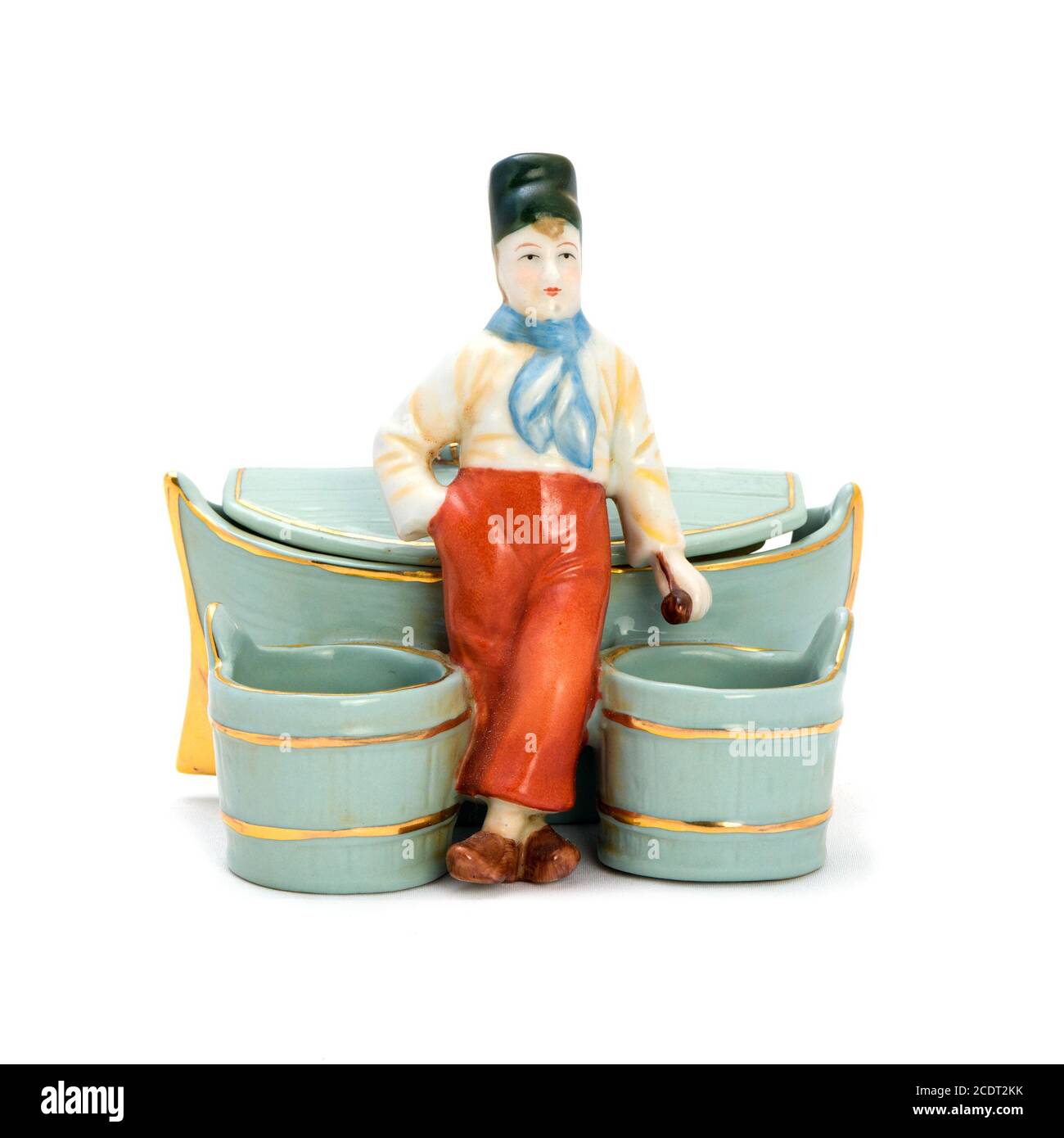 Antique porcelain boxes for cosmetics with figurines Stock Photo - Alamy