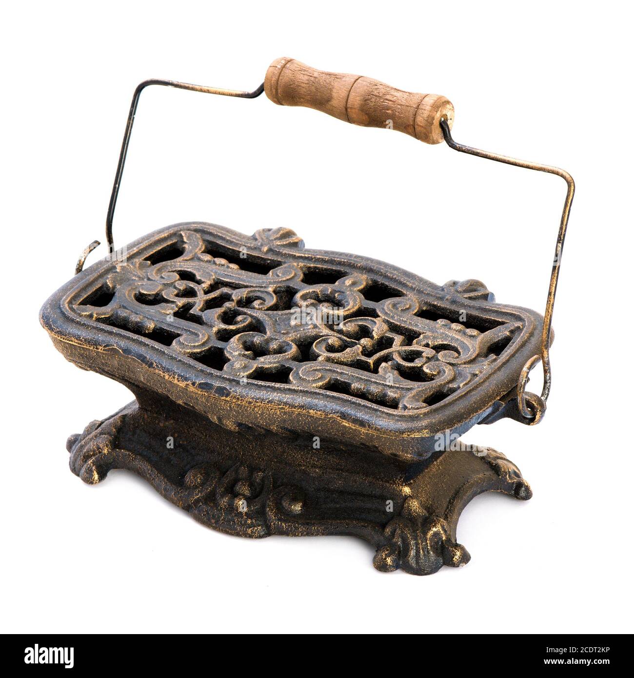 Antique metal portable roaster Stock Photo - Alamy