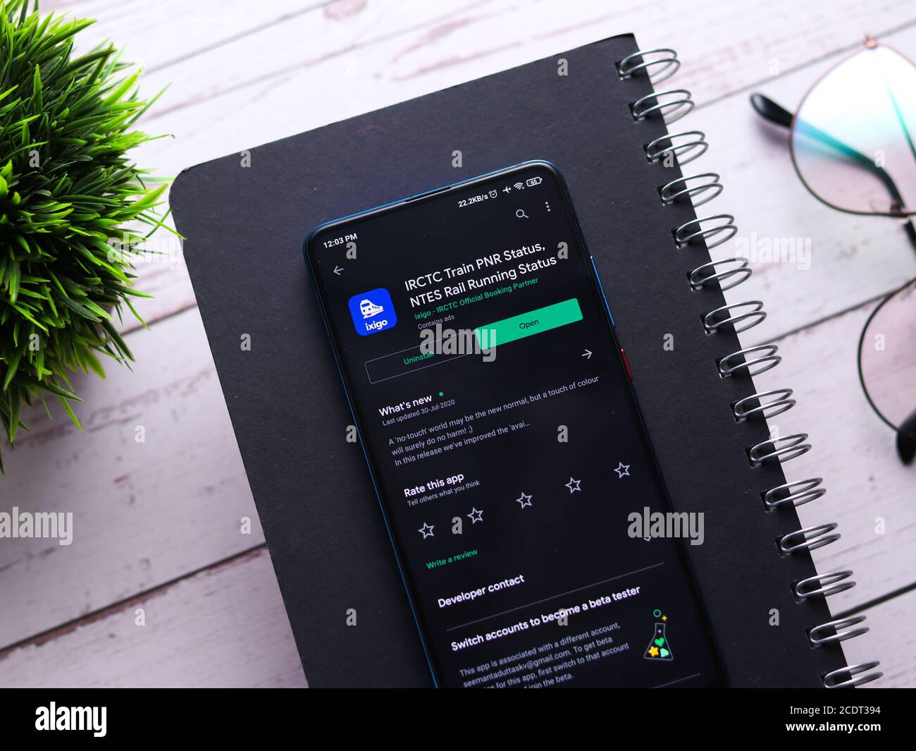 Assam, india - August 22, 2020 : Ixigo logo on phone screen stock image ...