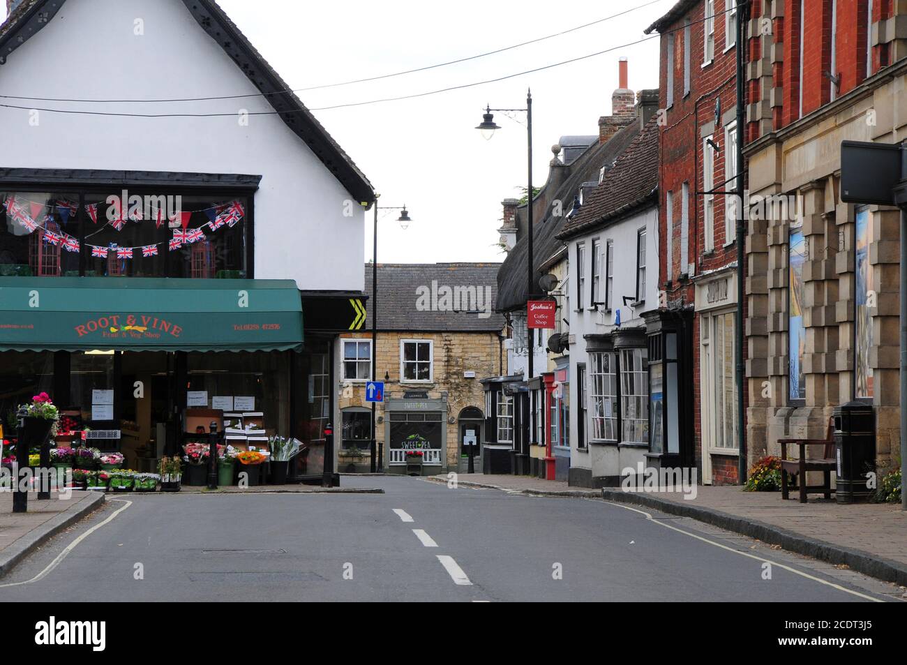 Market Street in the rural town of Sturminster Newton in Dorset ...