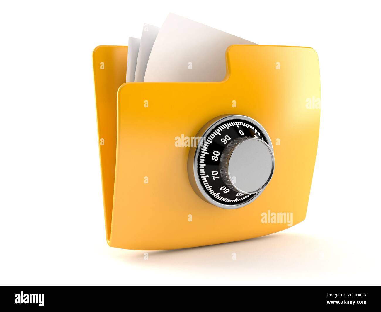 Files with combination lock isolated on white background Stock Photo ...