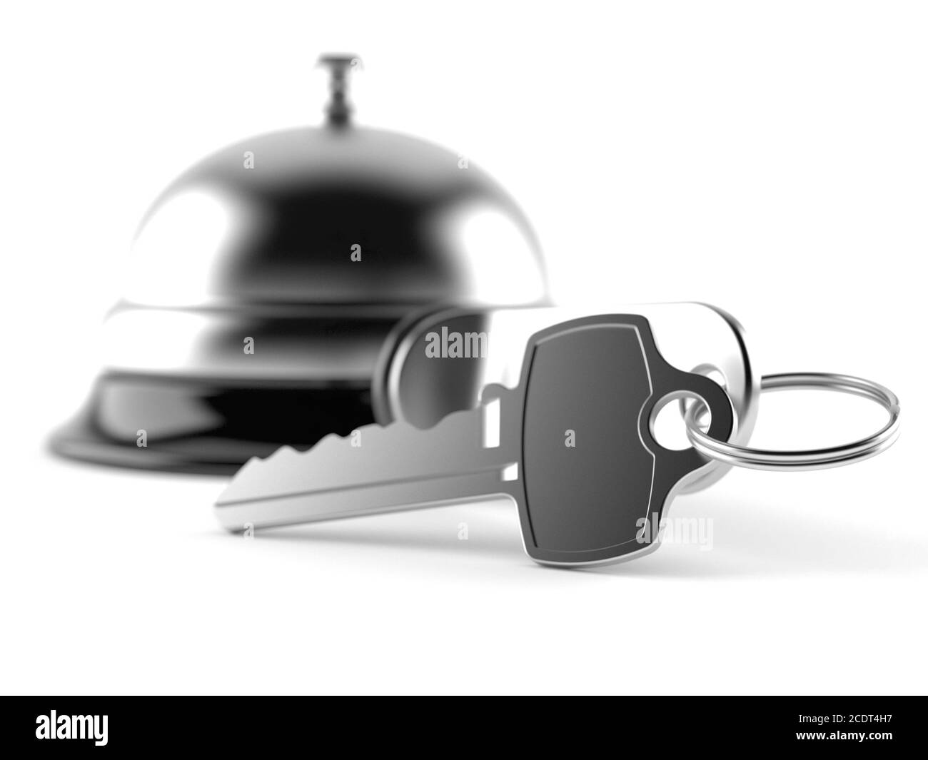Hotel bell with door keys isolated on white background Stock Photo - Alamy