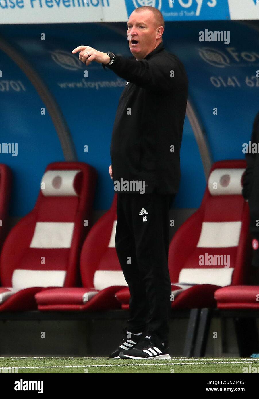 Hamilton manager Brian Rice instructs his players during the Scottish ...