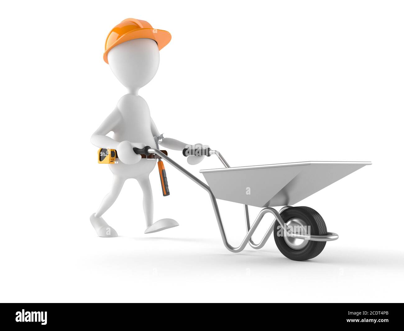 Manual worker with wheelbarrow isolated on white background Stock Photo ...