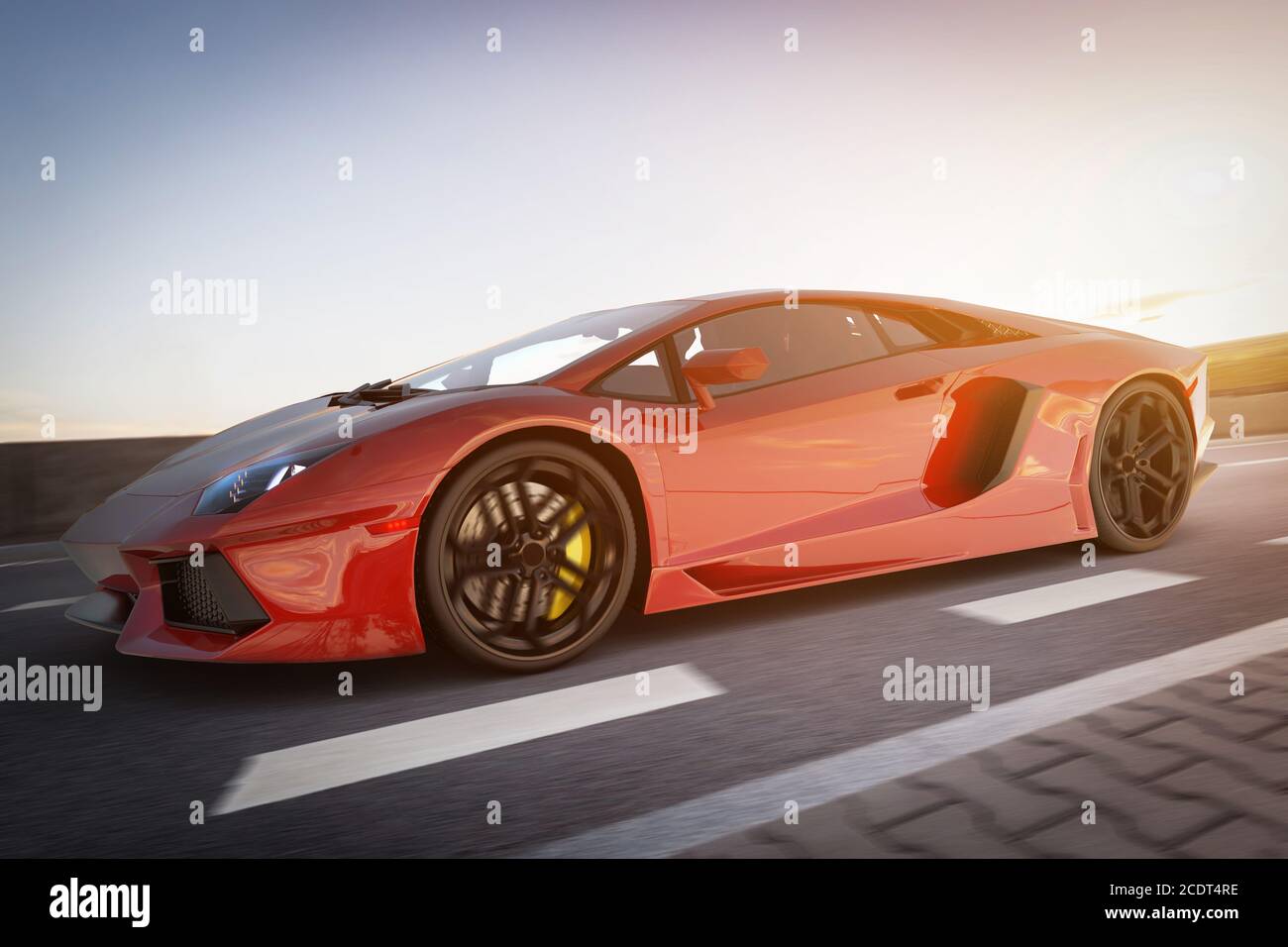 Red car road hi-res stock photography and images - Alamy