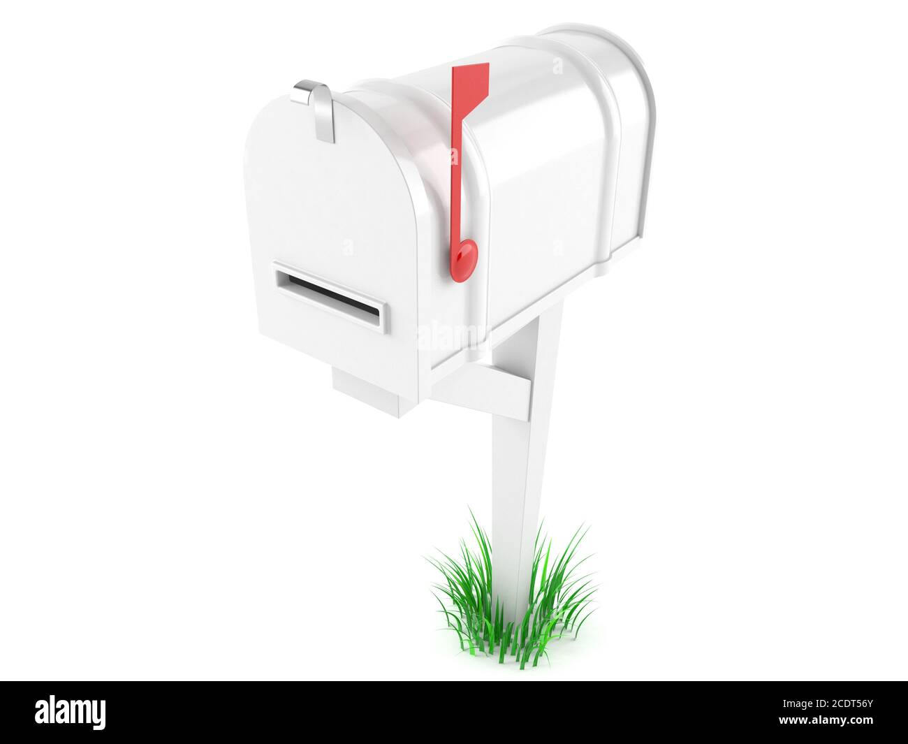 Closed mailbox isolated on white background Stock Photo - Alamy