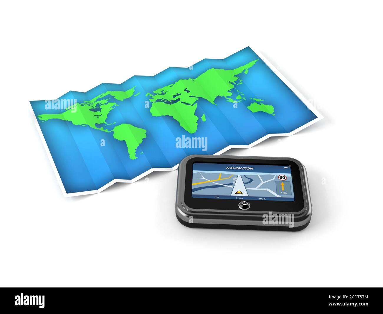 World map with GPS isolated on white background Stock Photo - Alamy