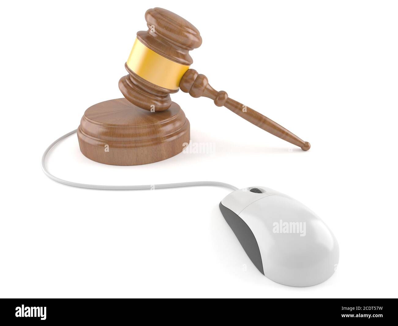 Hammer with computer mouse isolated on white background Stock Photo - Alamy