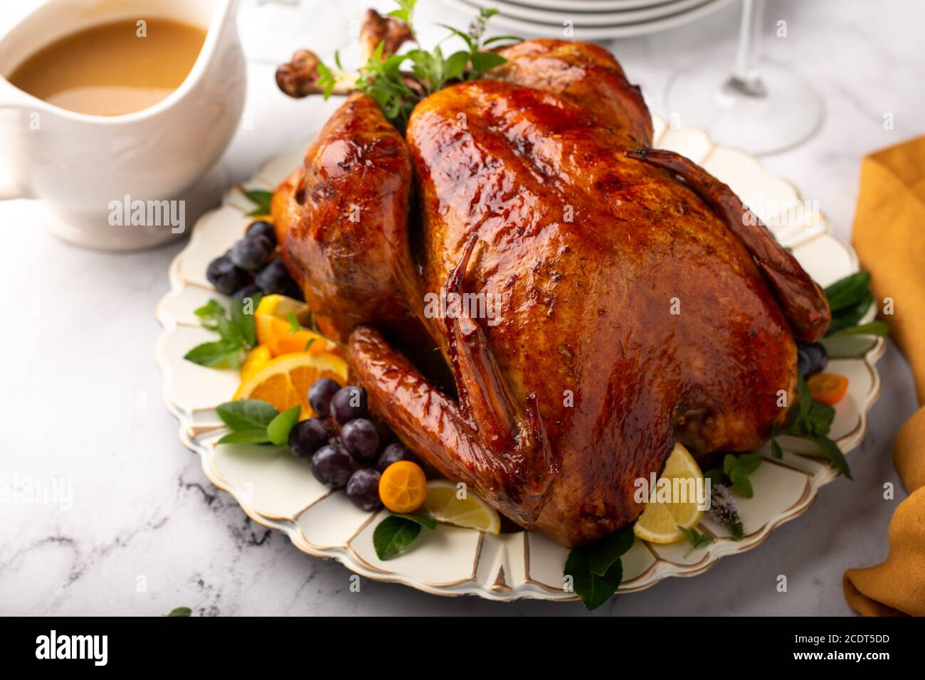 Whole roasted turkey for Thanksgiving Stock Photo - Alamy