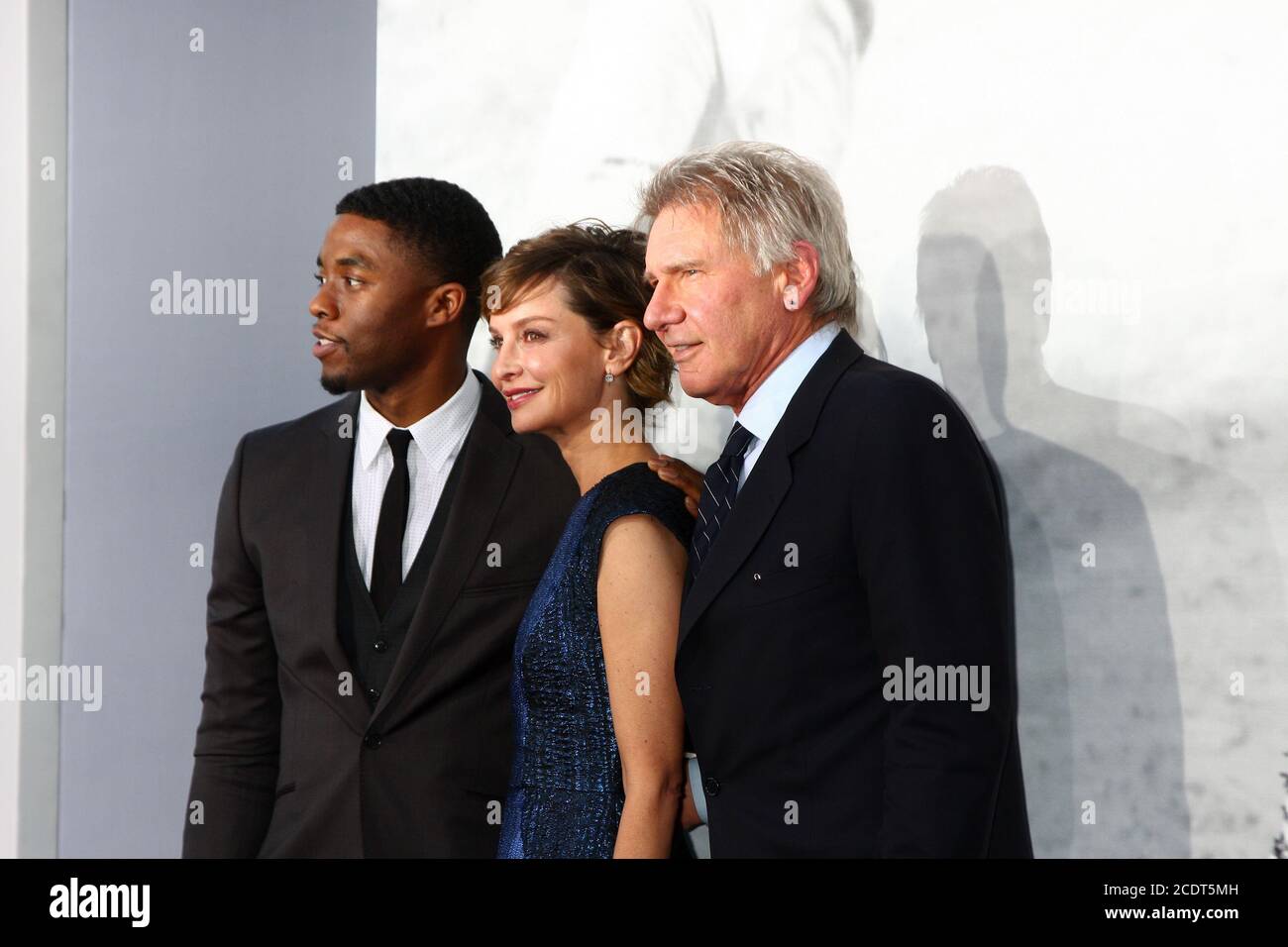 LOS ANGELES - APR 9: Chadwick Boseman, Calista Flockhart, Harrison Ford ...