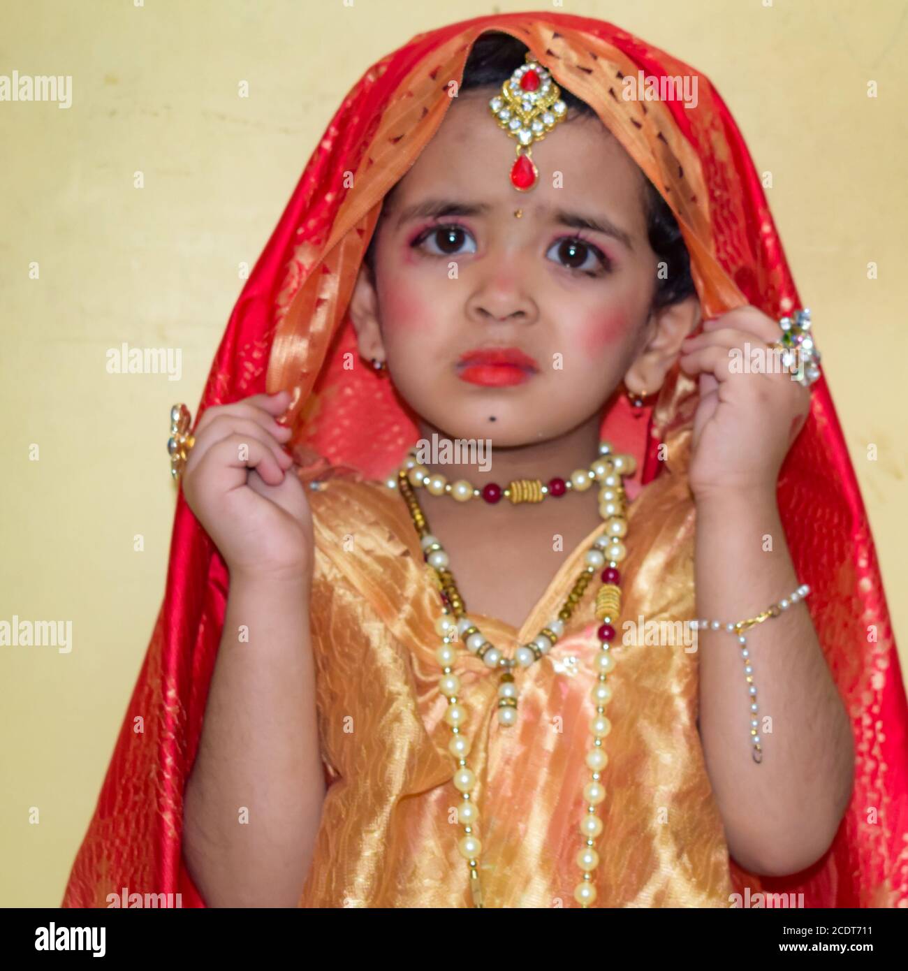 Cute Indian Kid dressed up as little Lord Radha on the occasion of ...