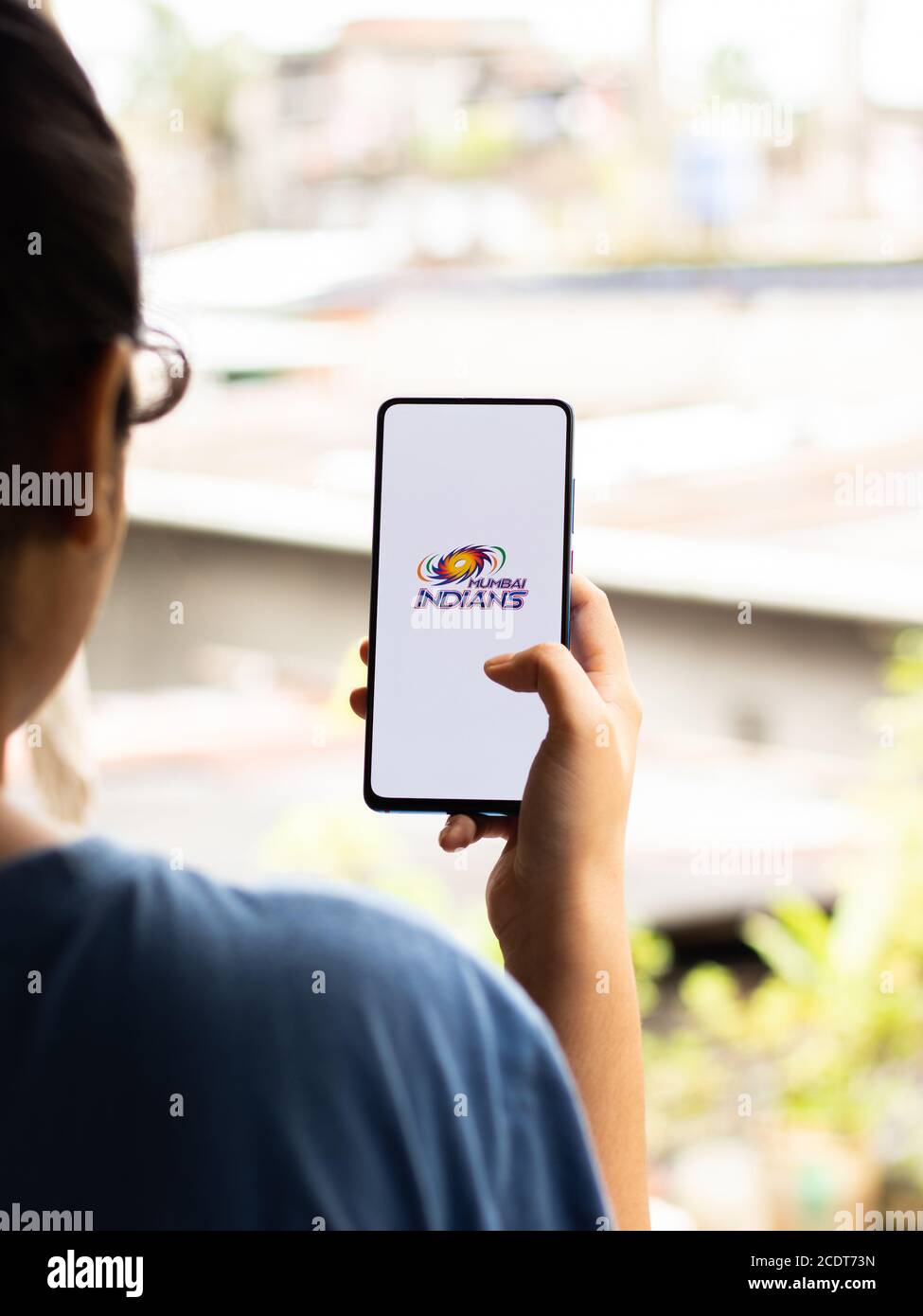 Assam, india - August 27, 2020 : Mumbai Indians logo on phone screen ...