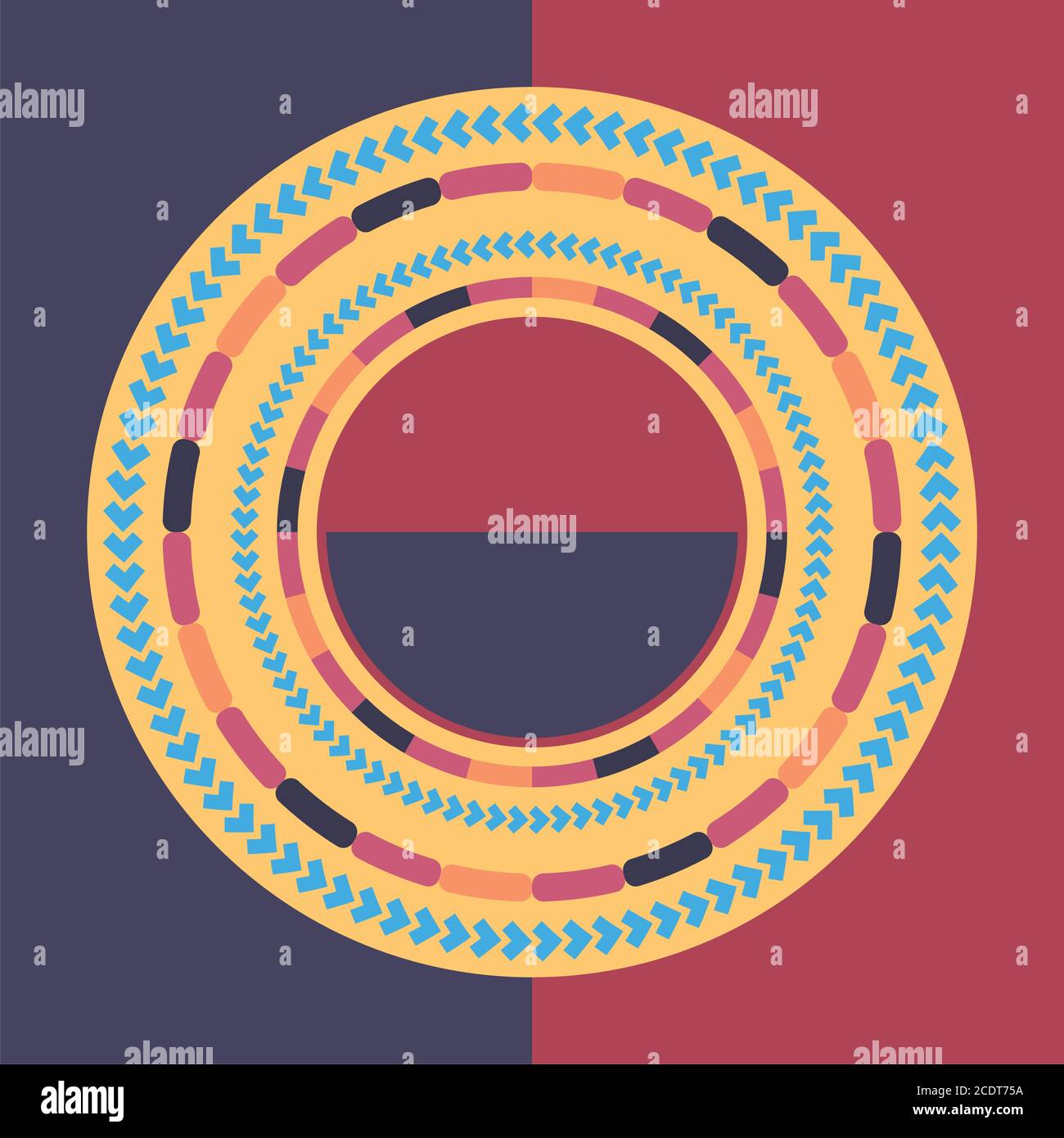 Technology colorful round background. Abstract digital illustration ...