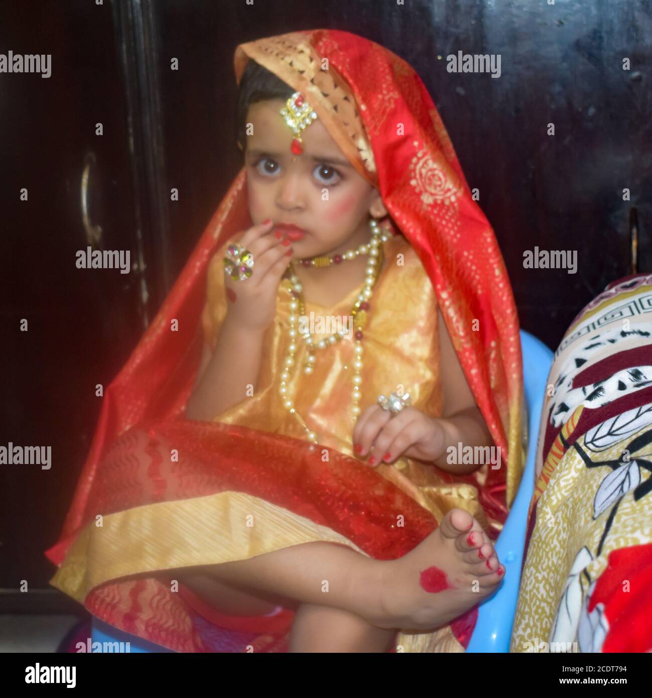 Cute Indian Kid dressed up as little Lord Radha on the occasion of ...