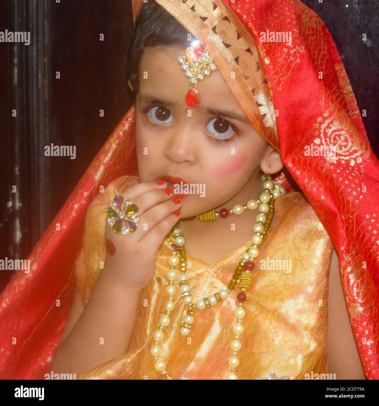 Cute Indian Kid dressed up as little Lord Radha on the occasion of ...