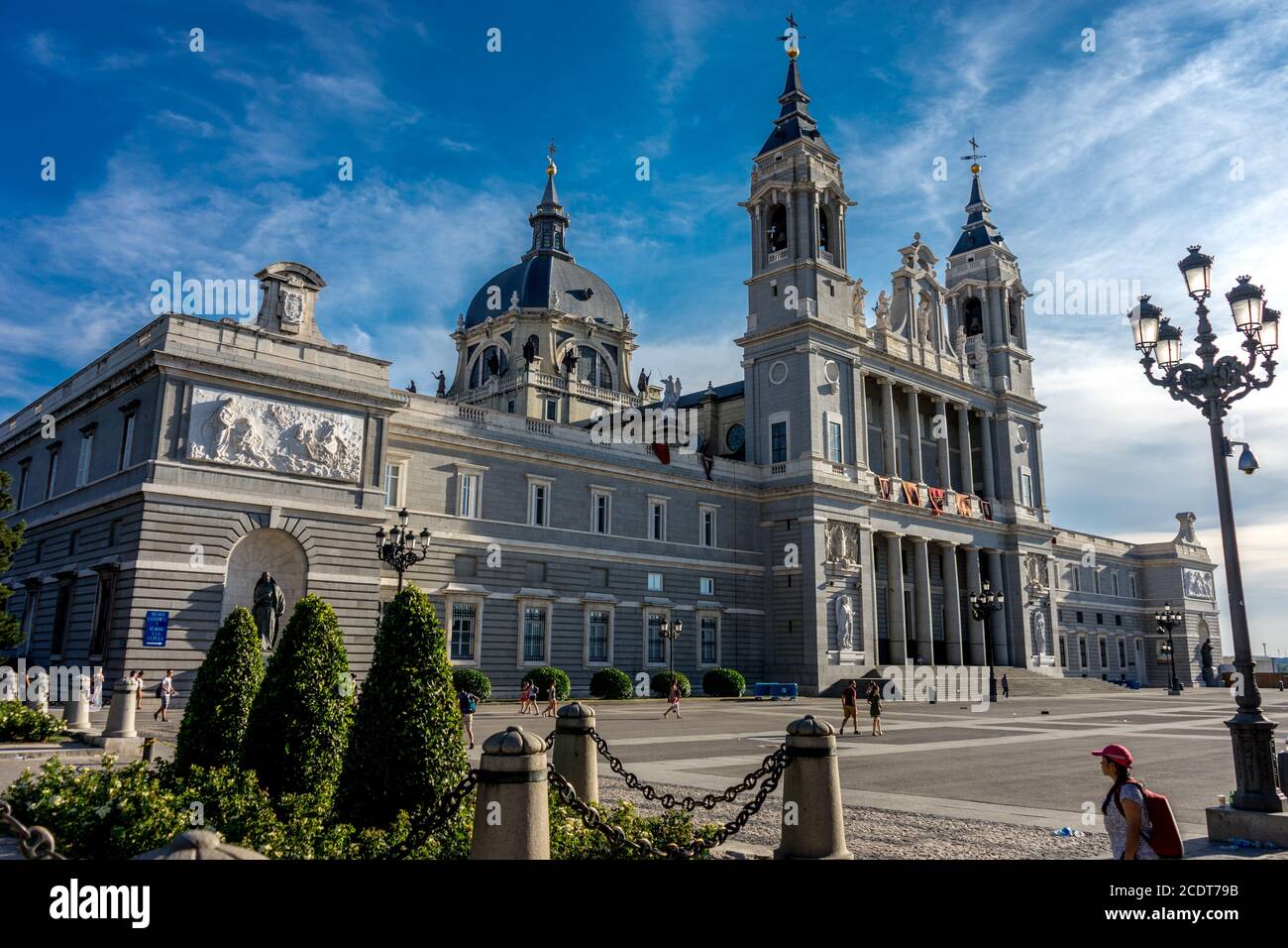 The Almudena Cathedral viewed from north in Madrid, Spain, Europe Stock ...