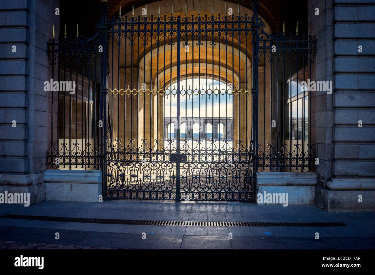 Madrid, Spain - June 17 : The gates of the royal palace in Madrid ...