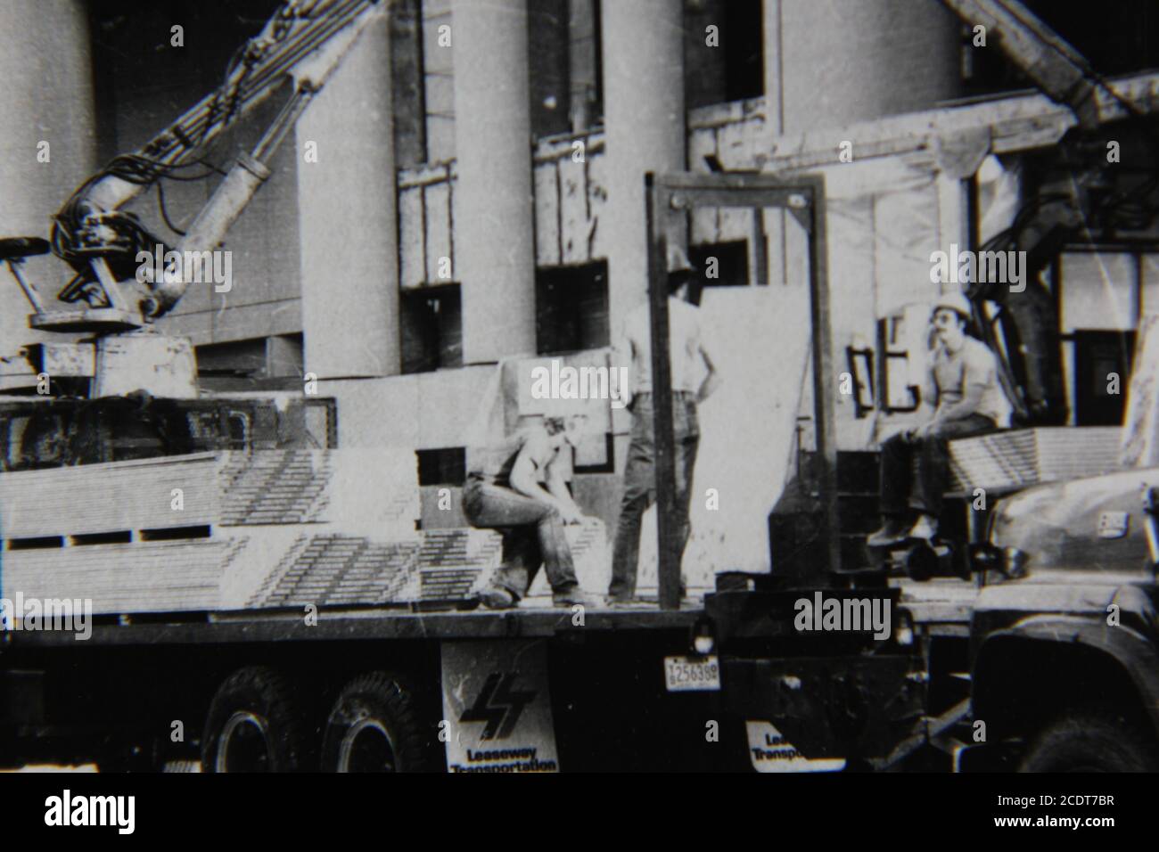 Fine 1970s vintage black and white photography of construction workers ...