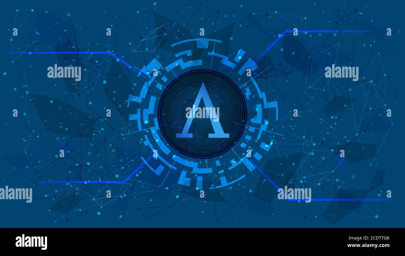 Ampleforth AMPL token symbol of the DeFi project in a digital circle ...