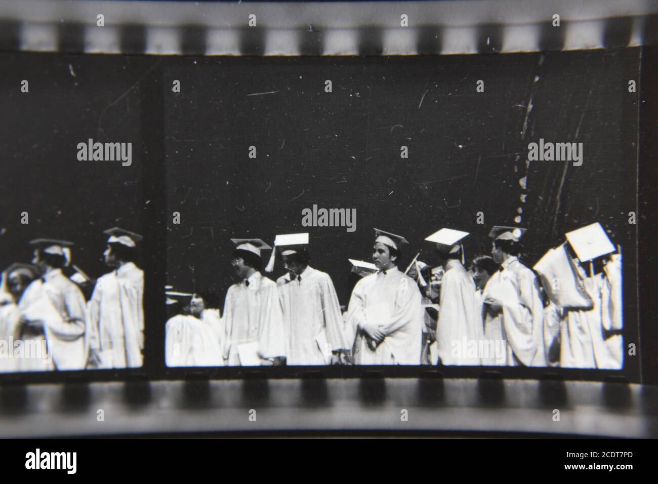 Fine 1970s vintage black and white photography of a commencement ...