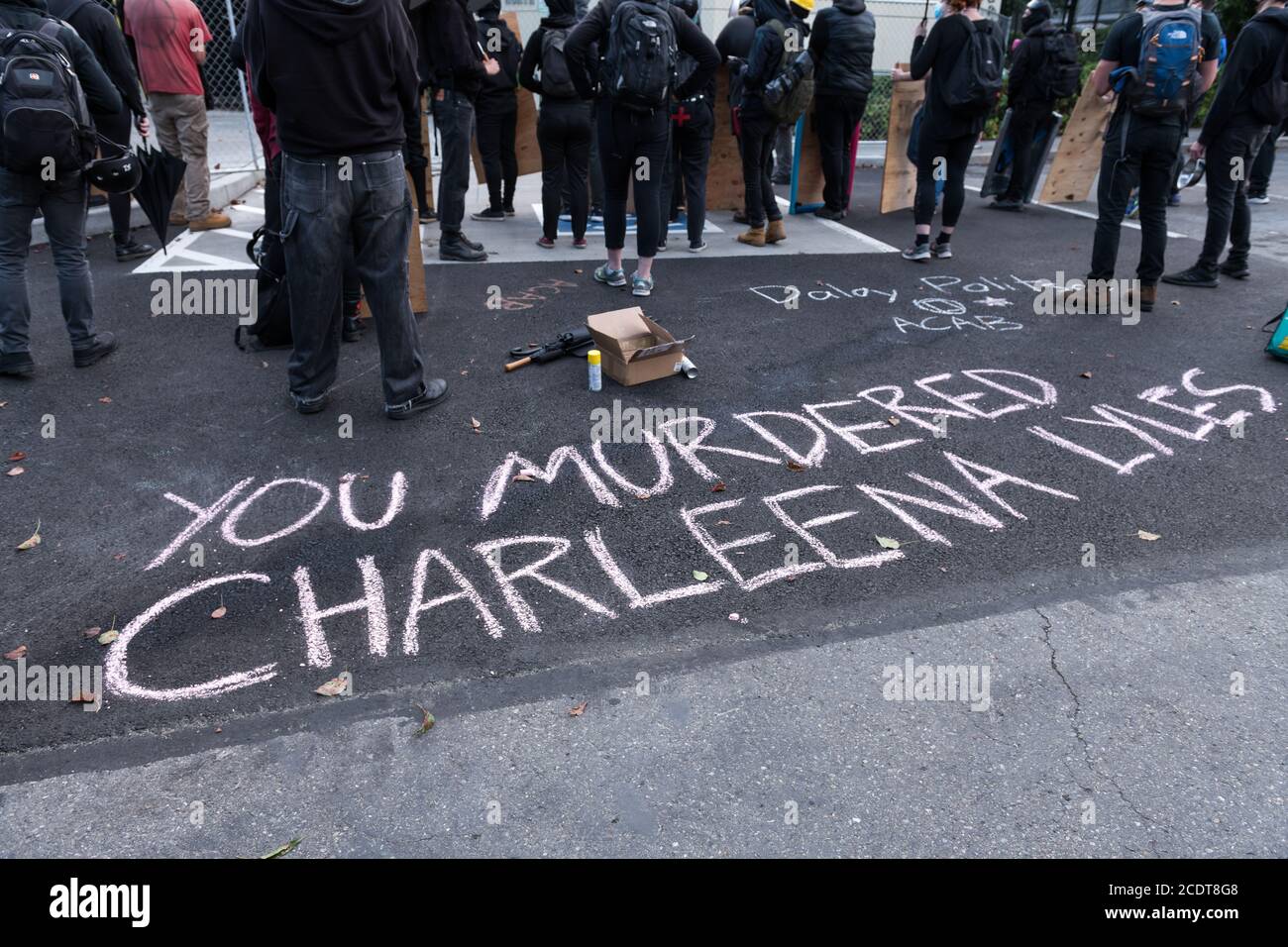 Seattle, USA - Aug 21, 2020: Seattle Police North Precinct parking lot ...